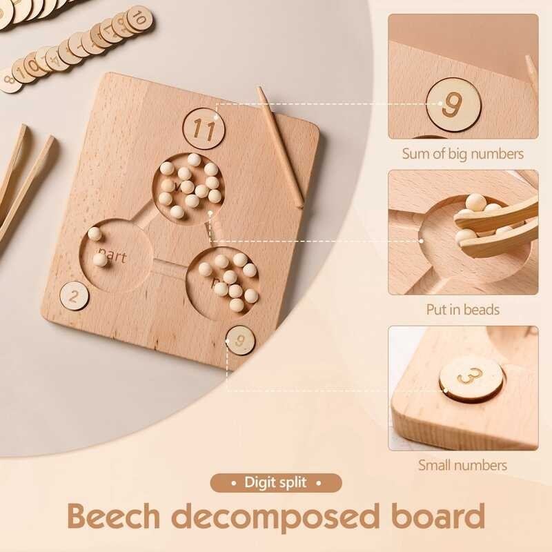 Pagtuturo Mga Bata Ng Math Toy Beech Wood Decomposition Board Number ...