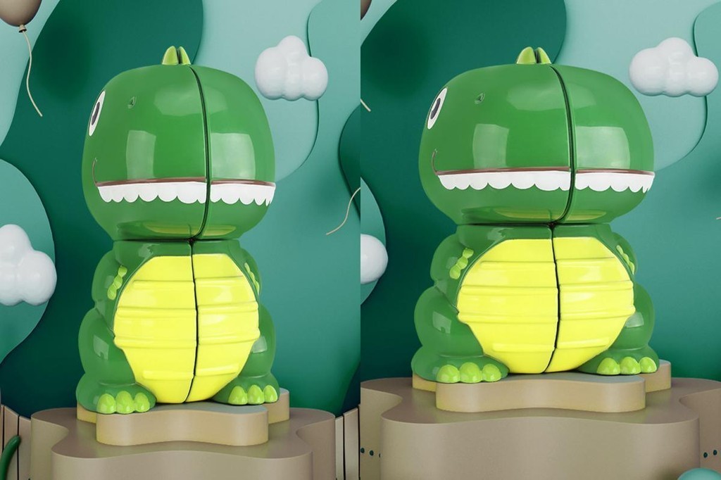 Lahtialu Educational Dinosaur Toy Cartoon Dinosaur Cube 3d Dinosaur ...
