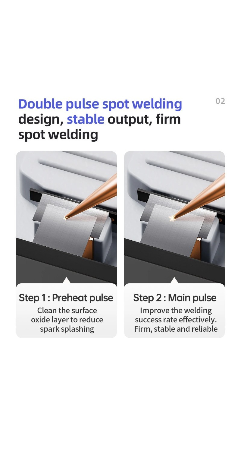 Qianli Macaron 2S Portable Spot Welding Machine Double Pulse Adjust Battery Flex Soldering ...