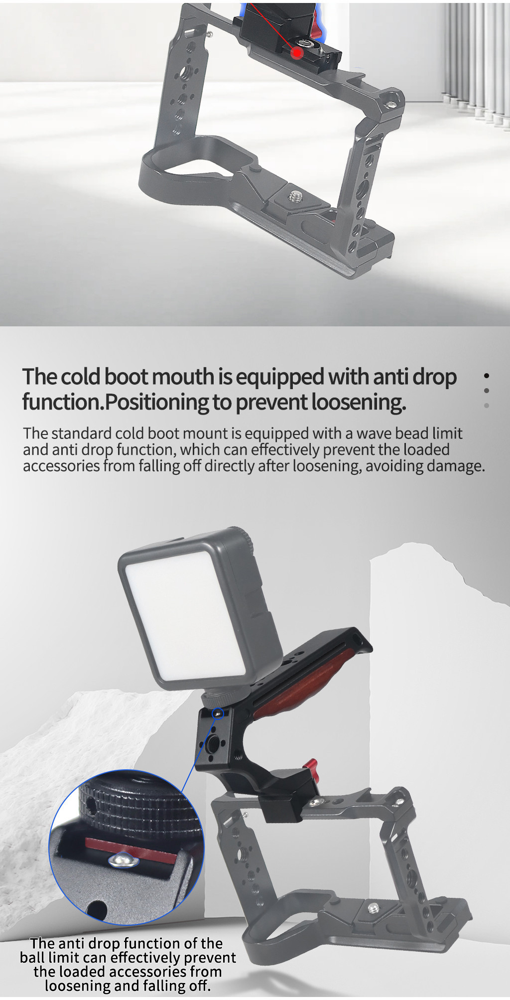 Top Handle Wooden Hand Grip with Cold Shoe Mount NATO Tube Clamp for ...