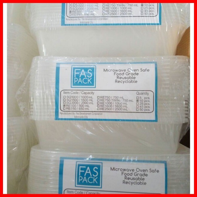 ♣ ☈ Fas Pack Microwavable Container RE500/RE750/RE750TW/RE1000(10pcs ...