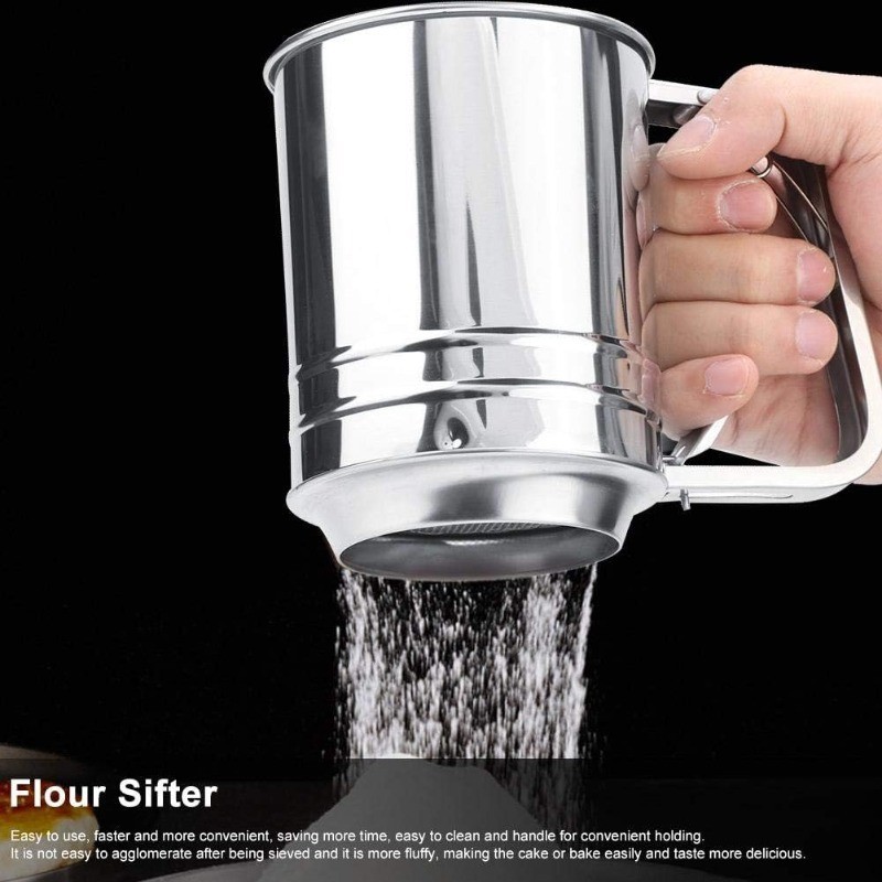 Hand-held Small Flour Sieve Baking Utensils Stainless Steel Manual ...
