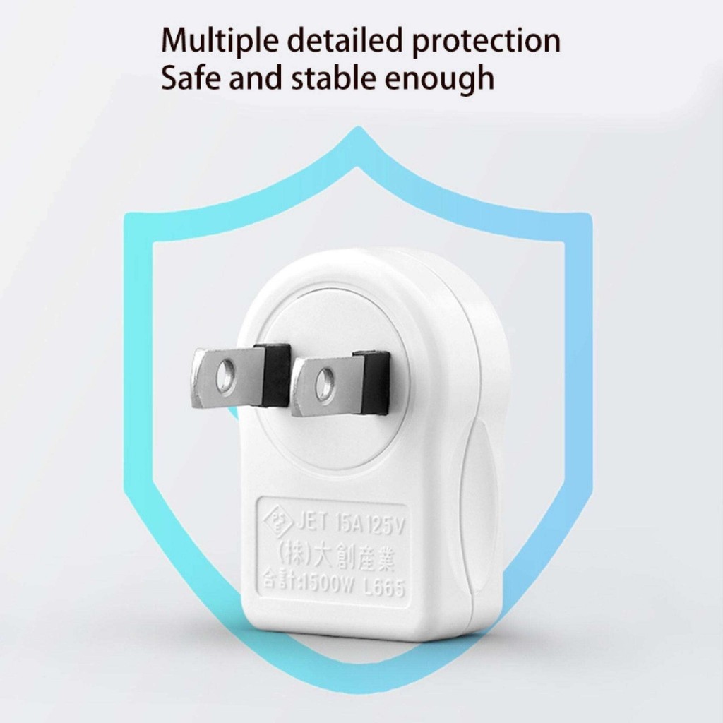 Power Extension Adapter 2-Prong 2 Outlets 90 Degree Angled Plug Adapter ...