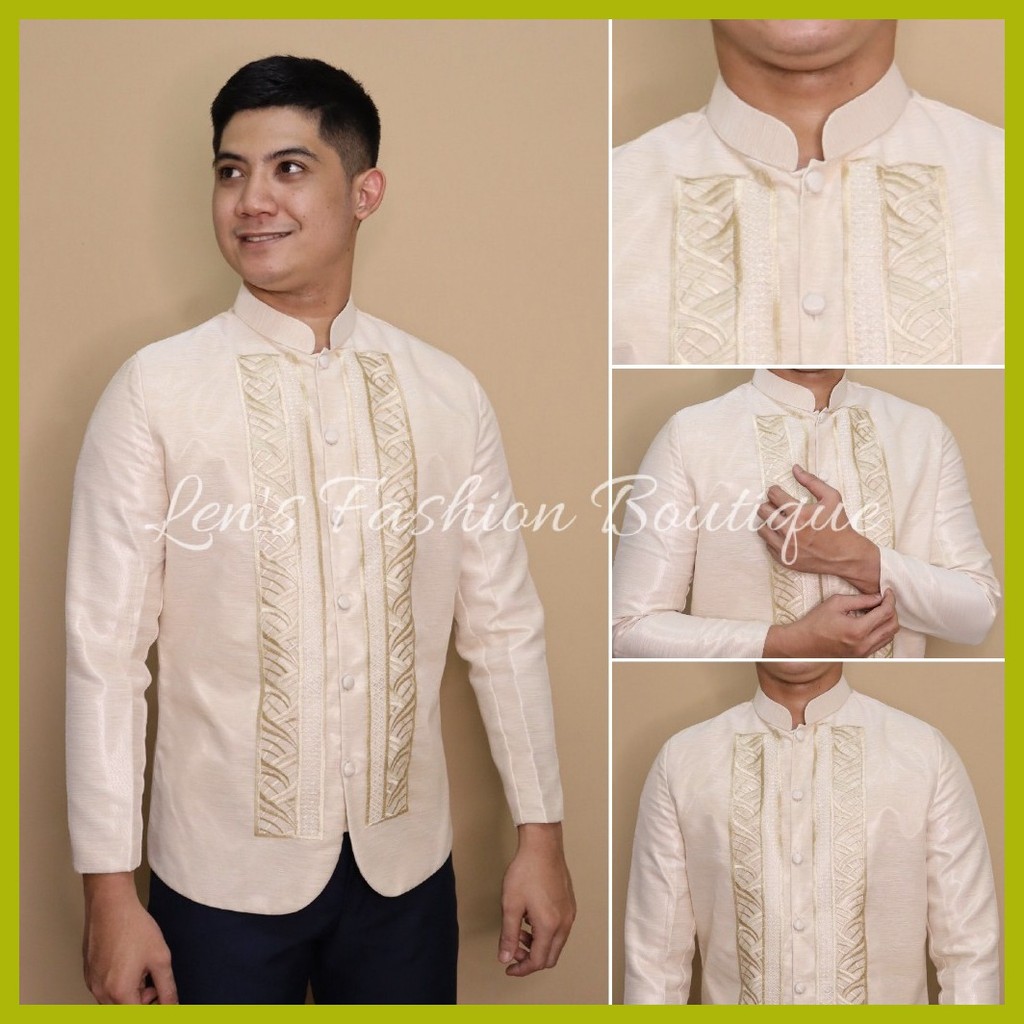 ☺ ⭐ ═ HIGH QUALITY COAT BARONG PLAIN CHINESE COLLAR - (MOCHA) | Shopee ...