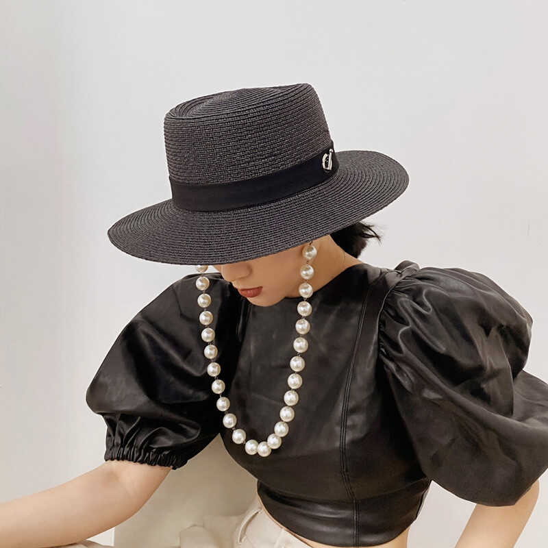 USPOP Women Sun sumbrero na may Peral Chain Wide brim Straw Beach Hats ...