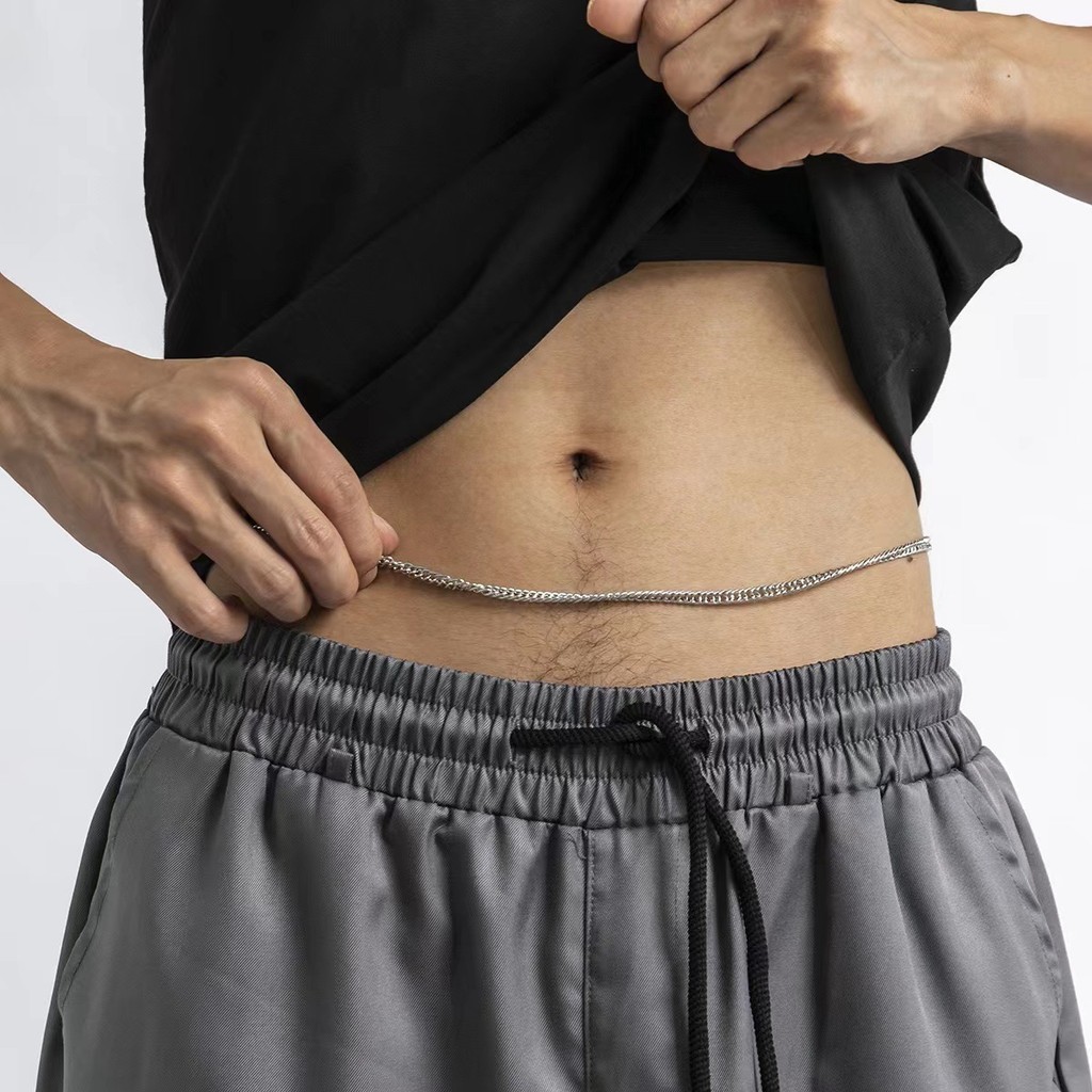 Simplicity Waist Chain for Men Gothic Punk Harajuku PU Leather Choker ...