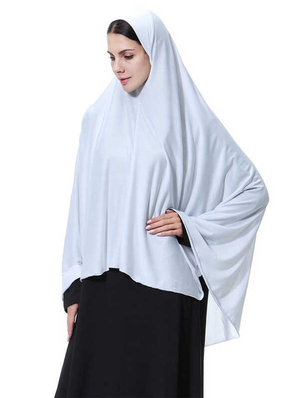 Muslim Lady Long Hijab Arabian Prayer Cover Headscraf One Piece Khimar ...