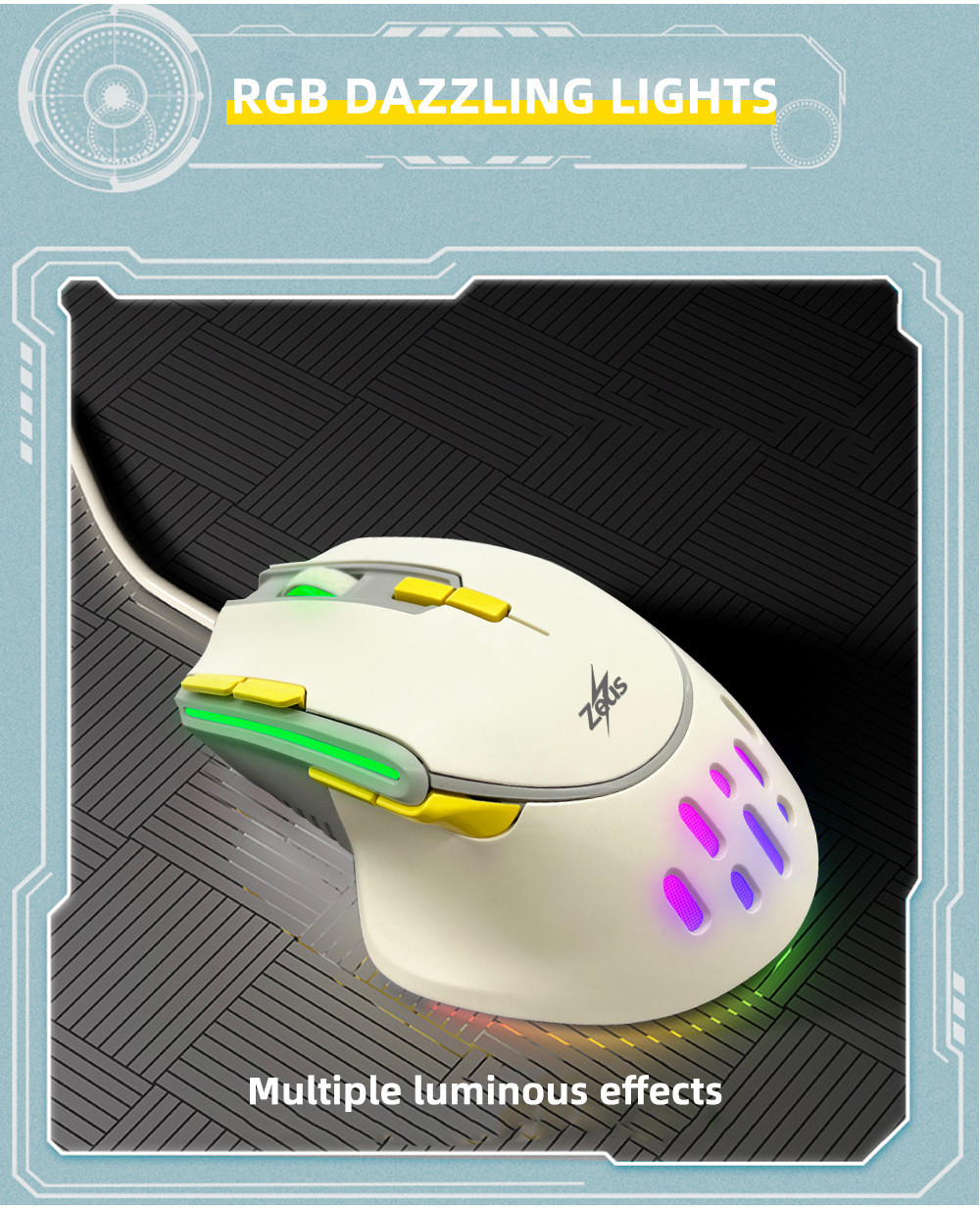 Zeus M-77 eSports Wired RGB Gaming Mouse 2 Colors RGB Mouse Basic Mouse ...