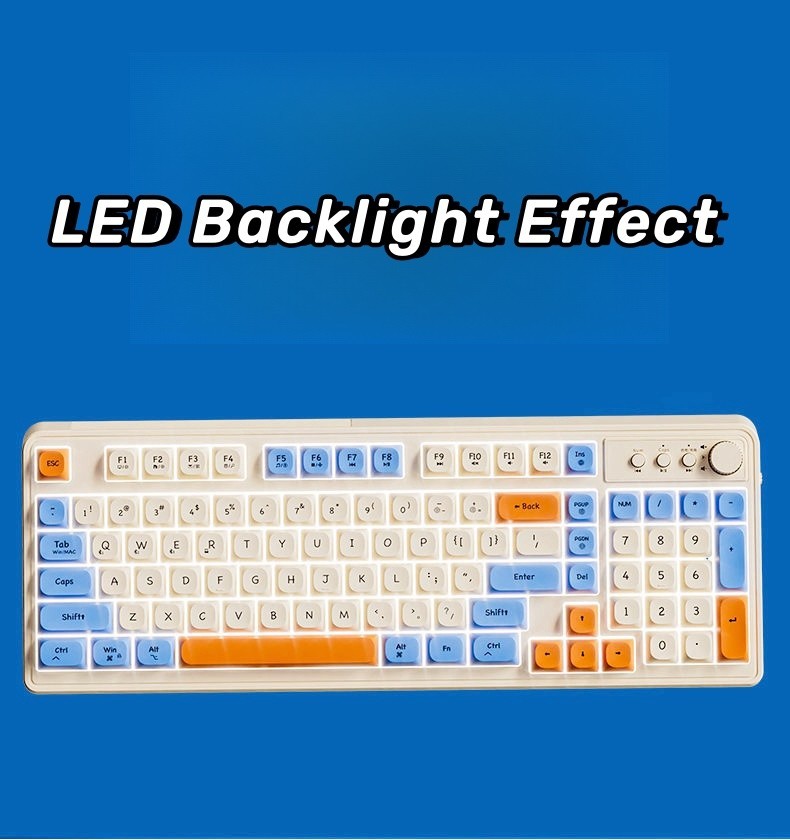 Zeus Wired Gaming Keyboard Multi Colors Mixing 98 Keys USB Mechanical ...