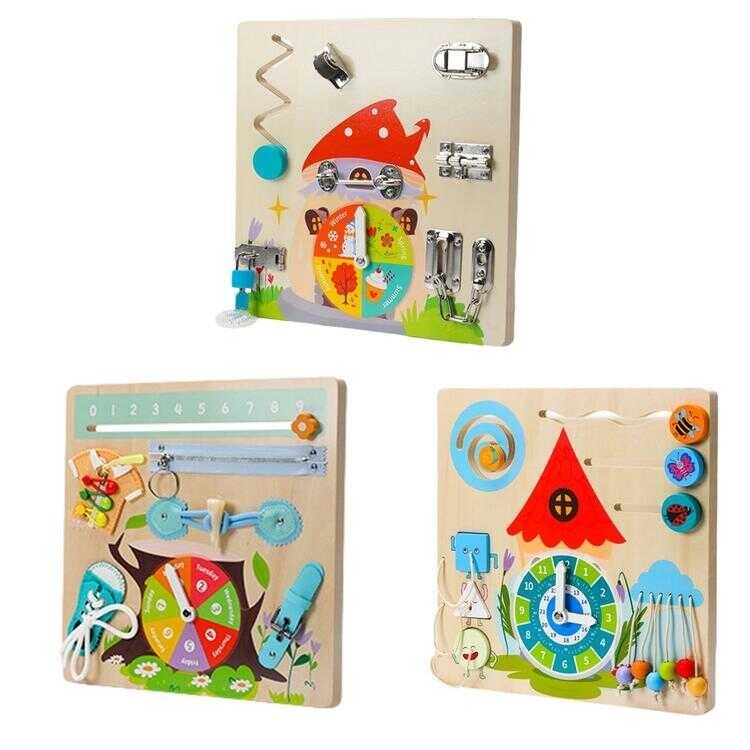 Busy ≡ Wooden Boards Kids 1-3 Montessori Learning Toy Sensory Activity ...