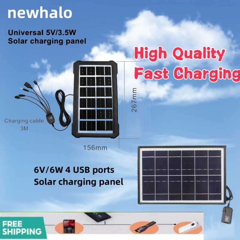 Universal High Quality Fast Charging 6W Solar Panels na may 5 Type USB ...
