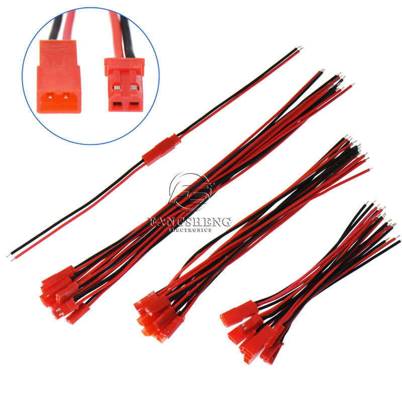 10Pairs Jst2.54Mm 100/150/200Mm 22 AWG 2 Pin JST Plug Connector Male Female - Cable Wire Para RC ...