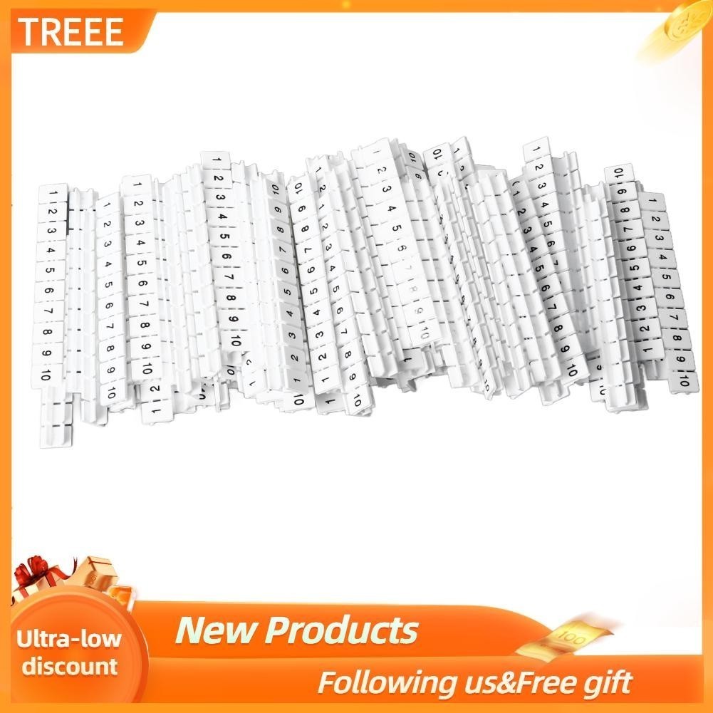 Treee Numbers 1-10 Terminal Marker Strip Blocks Labels Marking Bar Heat ...