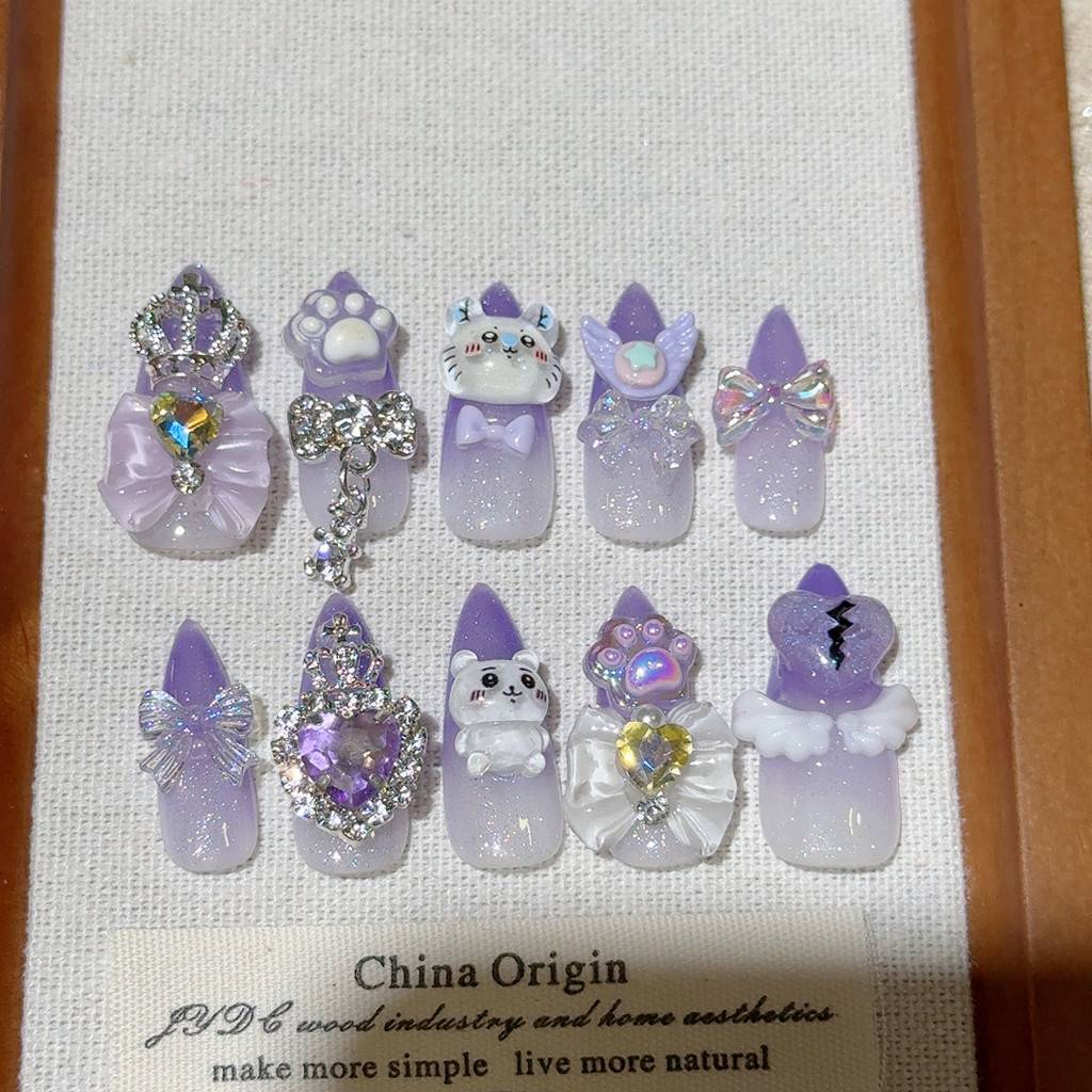 Chiikawa Hachiware USAGI Kawaii Artificial Nail Cute Y2K Menhera Short ...