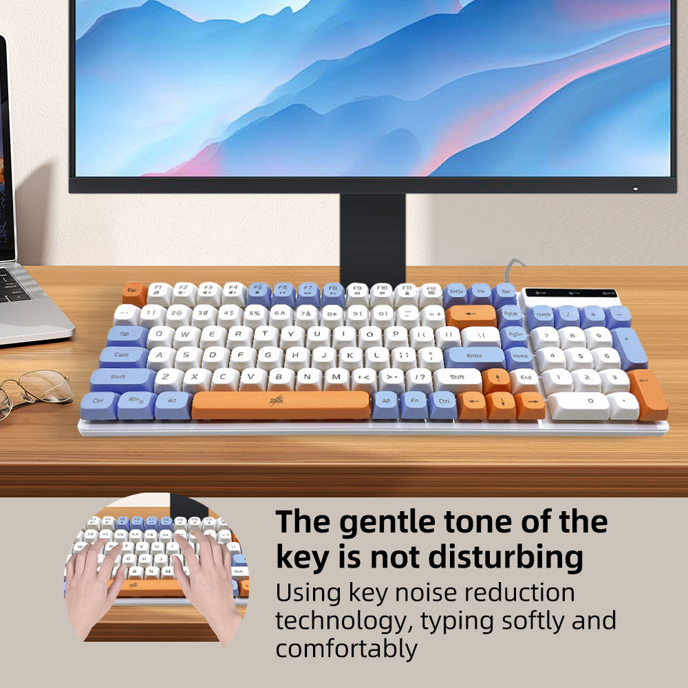 METMI K-19 Wired Membrane Gaming Keyboard 98 Keys 3 Spell Color ...