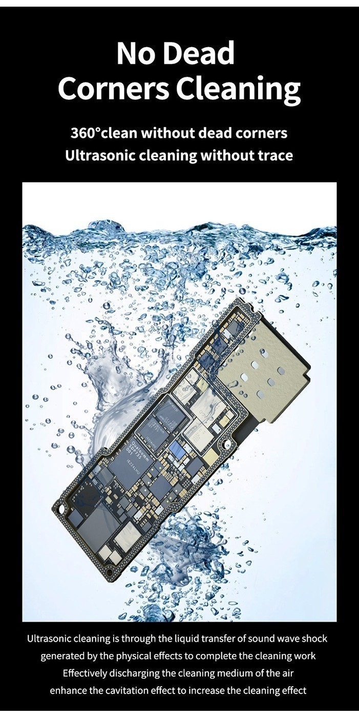 MECHANIC iClean-E08P Ultrasonic Cleaner 80W High Frequency Multifunctional Cleaning IC 800ML ...