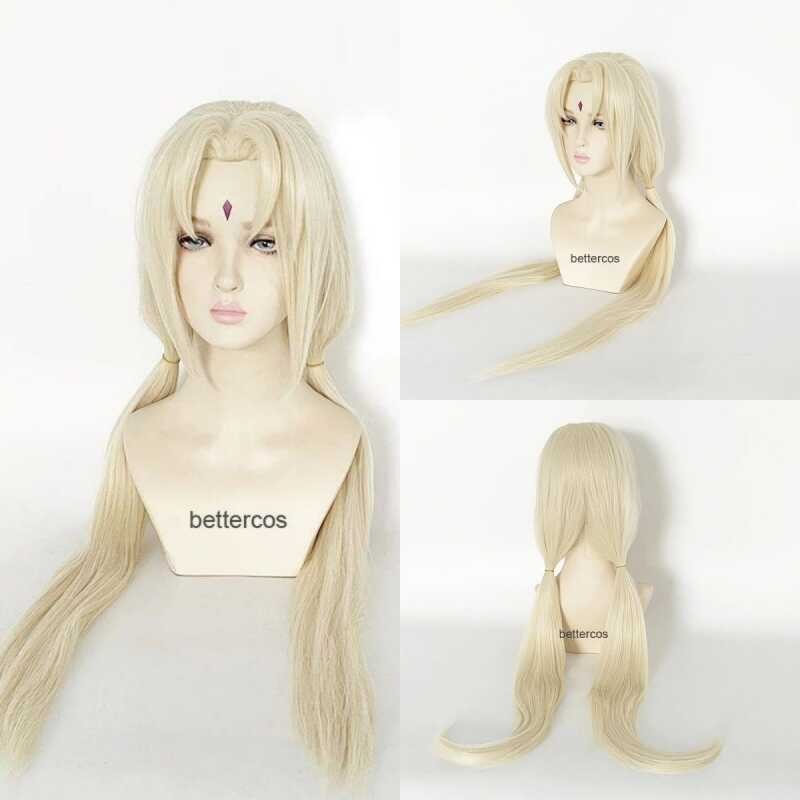 Tsunade Anime Cosplay Wig Cm Long Straight Blonde Women Wigs Hair Heat ...