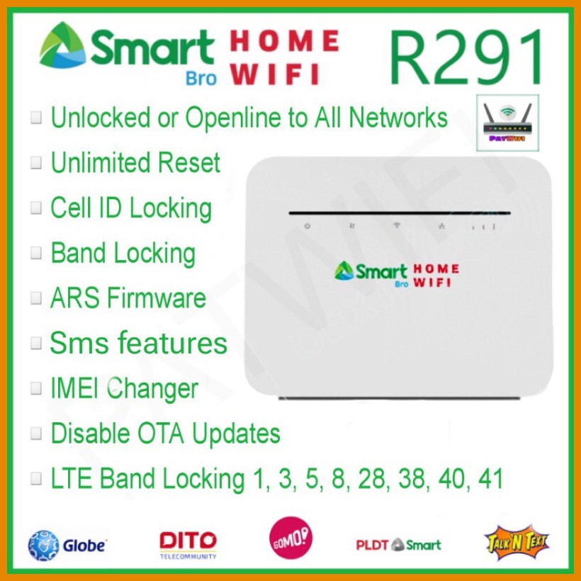 ۞ ① PLDT R291 OPENLINE PLDT HOME PREPAID WIFI LTE ADVANCE CAT 6 DITO GLOBE SMART GOMO READY TO ...