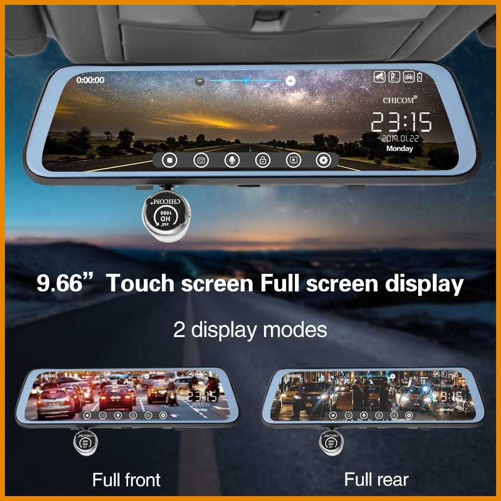 ⇩ LENOVO V7 PLUS 10 inch Dash Cam Stream Media Dual Lens FHD 1080P ...
