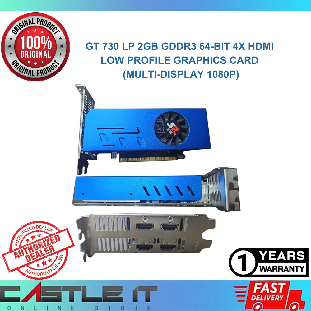 Nvidia GeForce GT 730 LP 2GB GDDR3 64-bit 4X HDMI Low Profile Graphics ...