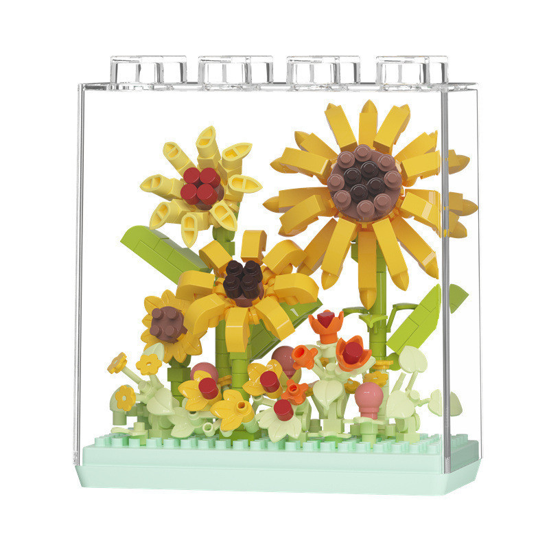 2PCS LEGO Eternal Flowers Mini Building Blocks Flower With Acrylic ...