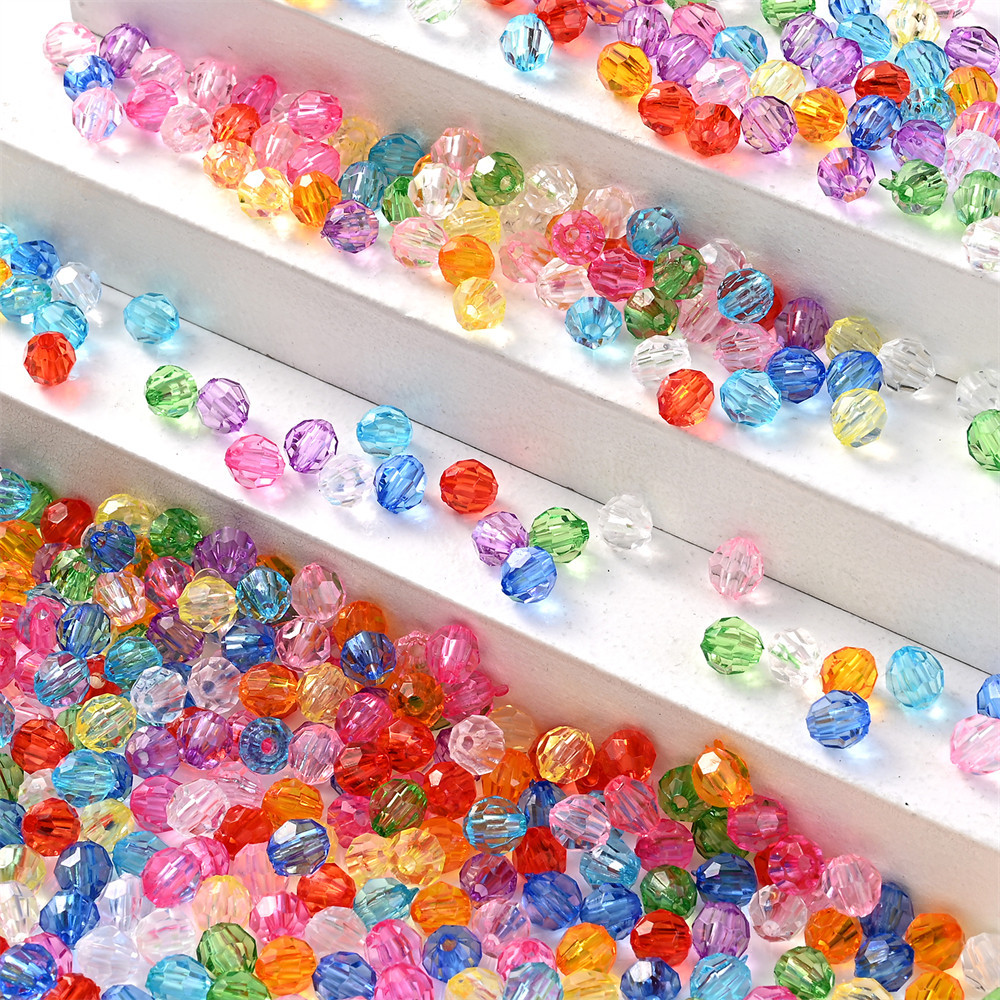 300Pcs 6mm AB Color Acrylic Beads Angular Loose Spacer Beads For ...