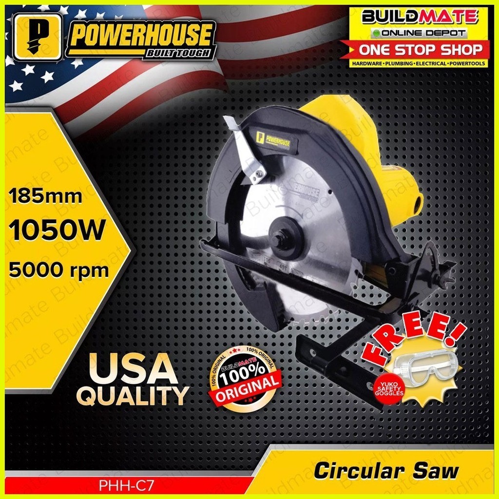 ∏ BUILDMATE Powerhouse 1500W 7 1/4" USA Circular Saw Wood Cutting ...