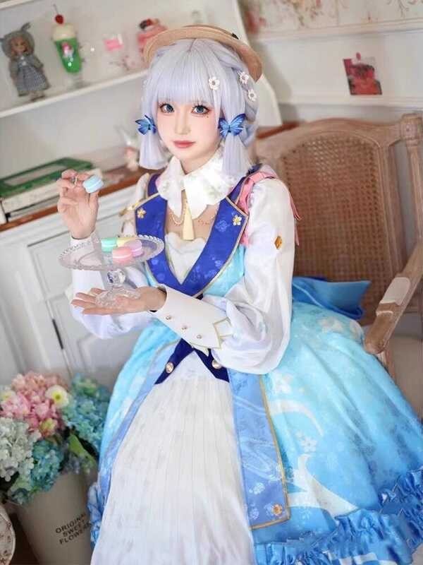 Genshin Impact ♥ Kamisato Cosplay Game Sprinbloom Missive Ayaka Skin ...