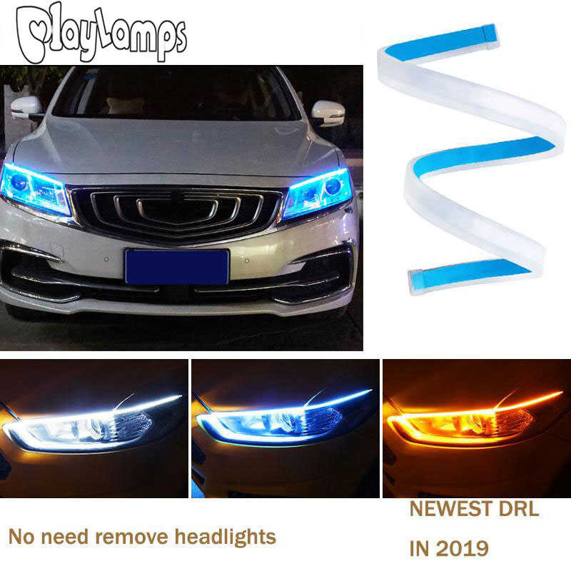 2Pcs 60Cm Car DRL Daytime Running Lights Signal Led Guide Strip ...