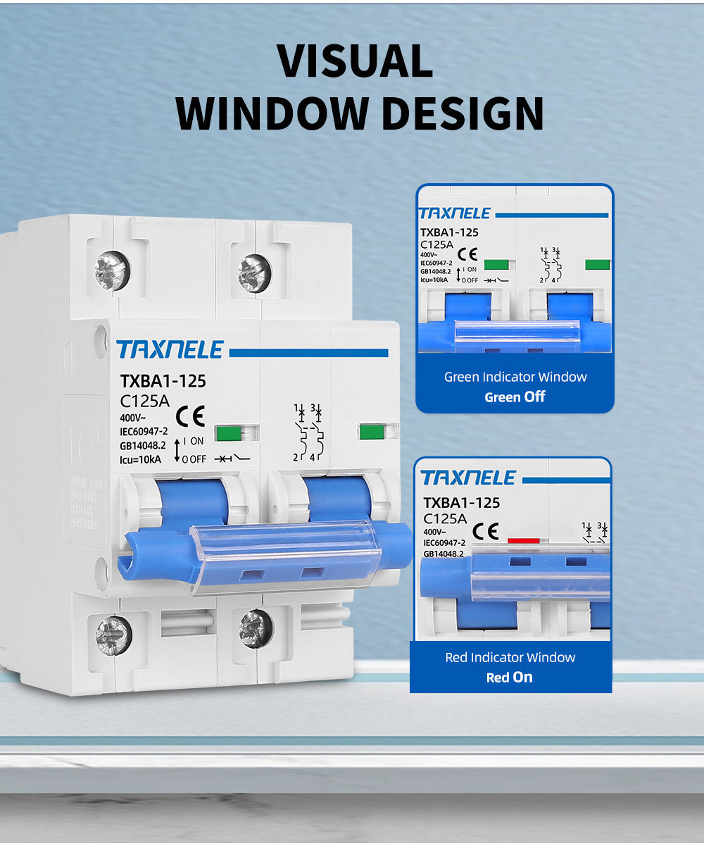 TAXNELE 125A 100A 80A 2P AC DC MCB Solar Mini Circuit Breaker AC DC MCB ...