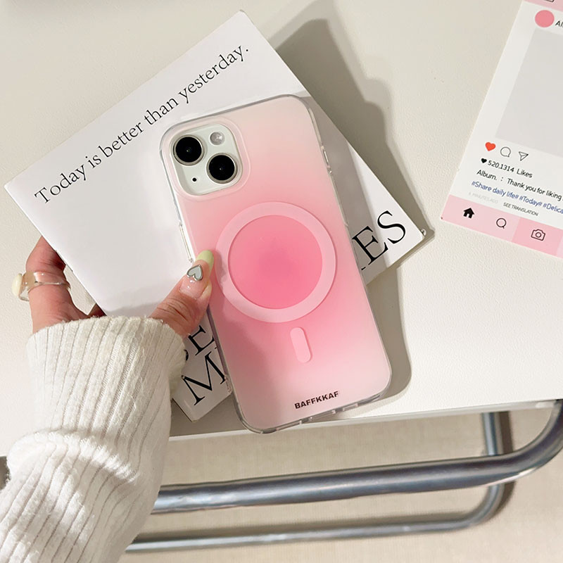 Simple Macaron Color Wireless Charging Magnetic Phone Case Compatible ...