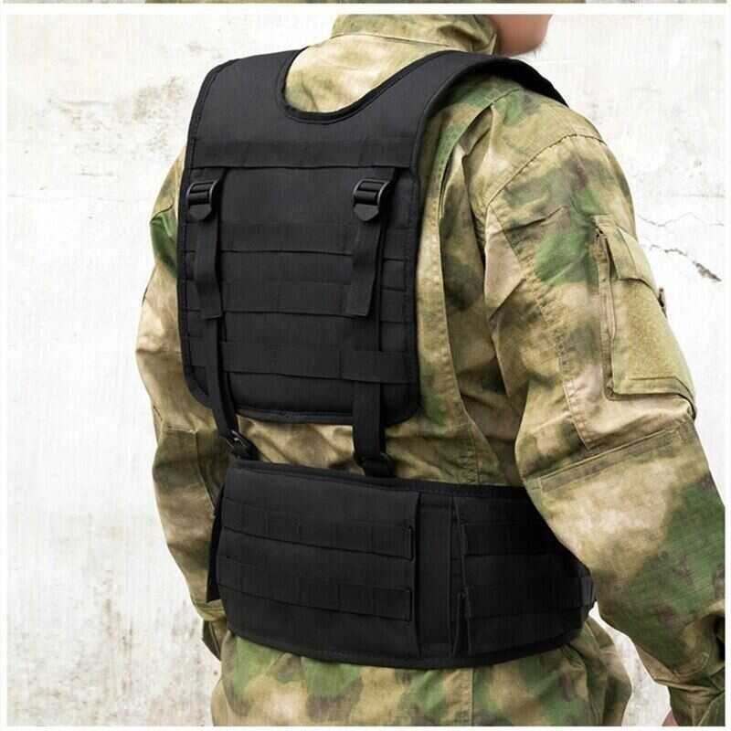 Tactical Men's Molle Vest Military Combat Chest Rig Suspender Waist ...