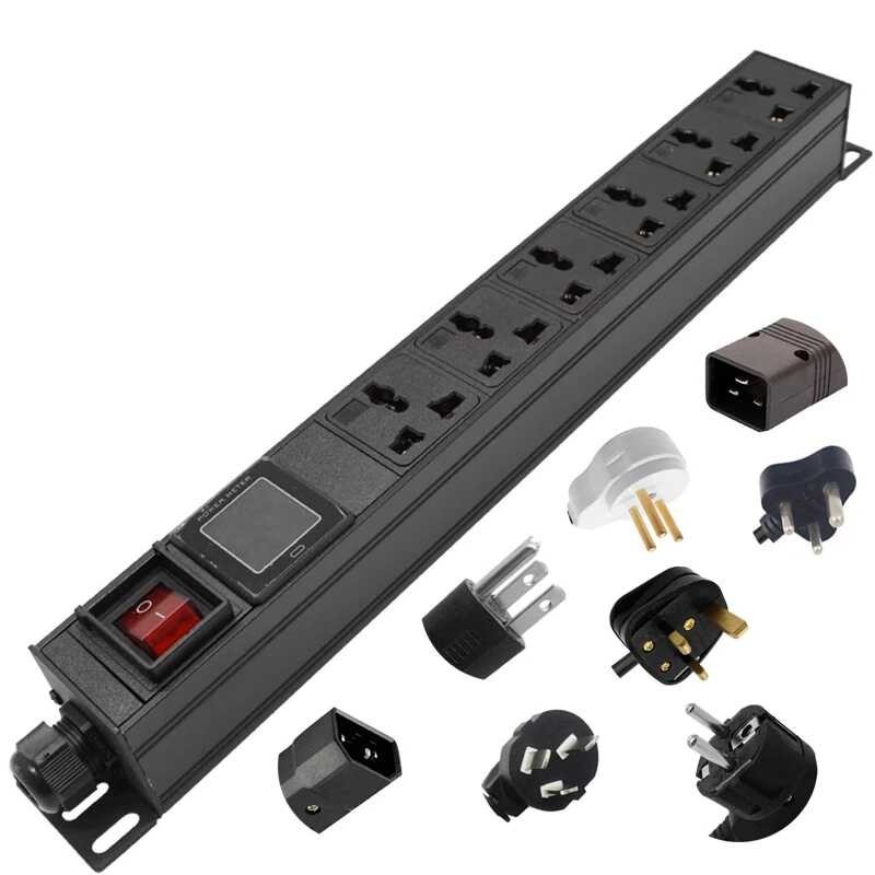 PDU Network Rack Power Strip Without Wires 6 Ways Universal Hole With ...