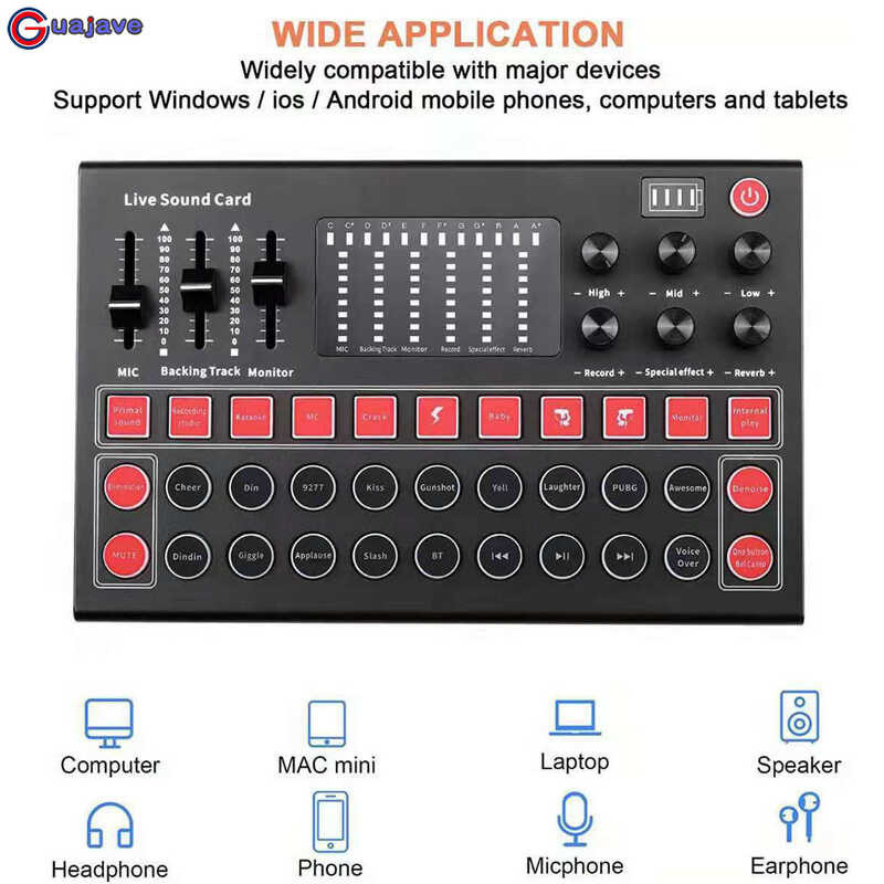 English Guave M9 Version Multifunctional Live Broadcast Device Sound ...