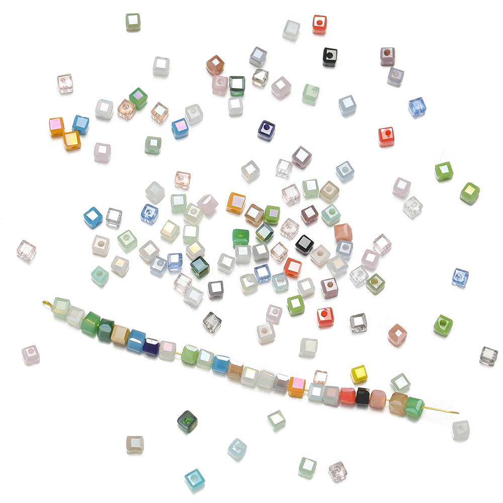 St. kunkka 2.5mm Crystal Small Square Beads 170Pcs Mixed Color Crystal ...