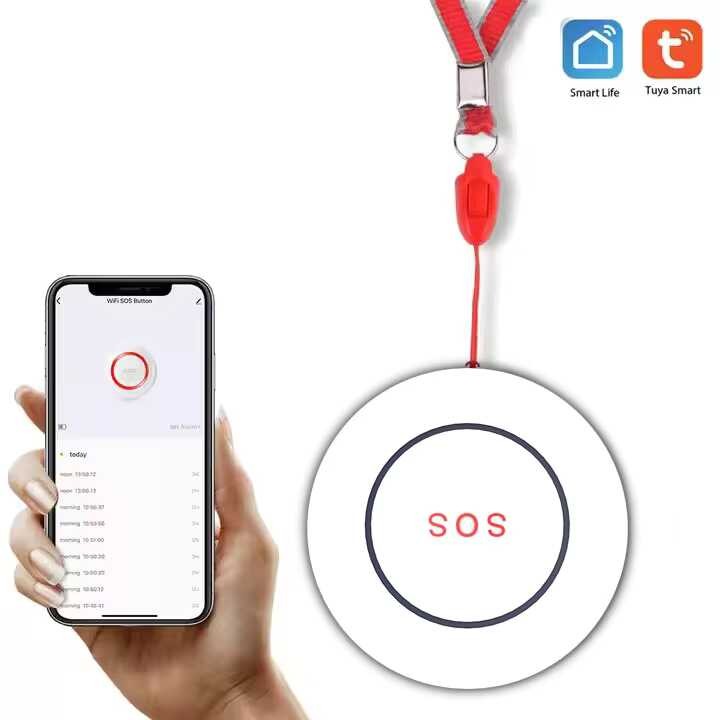 Recharged Battery Tuya Smart Wifi Wireless Self-Defense SOS Emergency Panic Button With APP ...