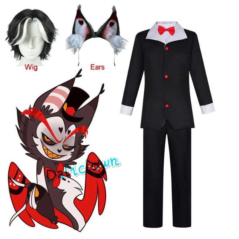 Cosplay Husk Costume Uniform Wig Anime Hazbin Hotel Halloween Party ...