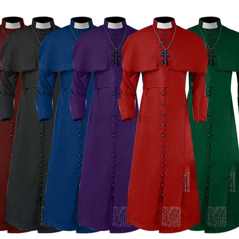 Clergy 2025 Men Cassock Priest Costume Bishop Roman Catholic Church ...