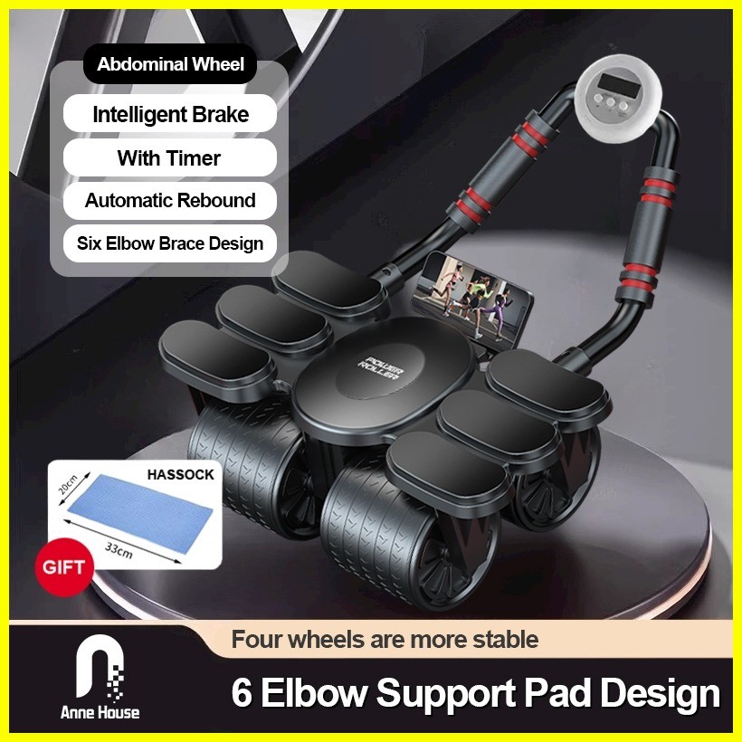 Beginner Abdominal Health Wheel with 6 Elbow Support Ab Rollers Fitness ...