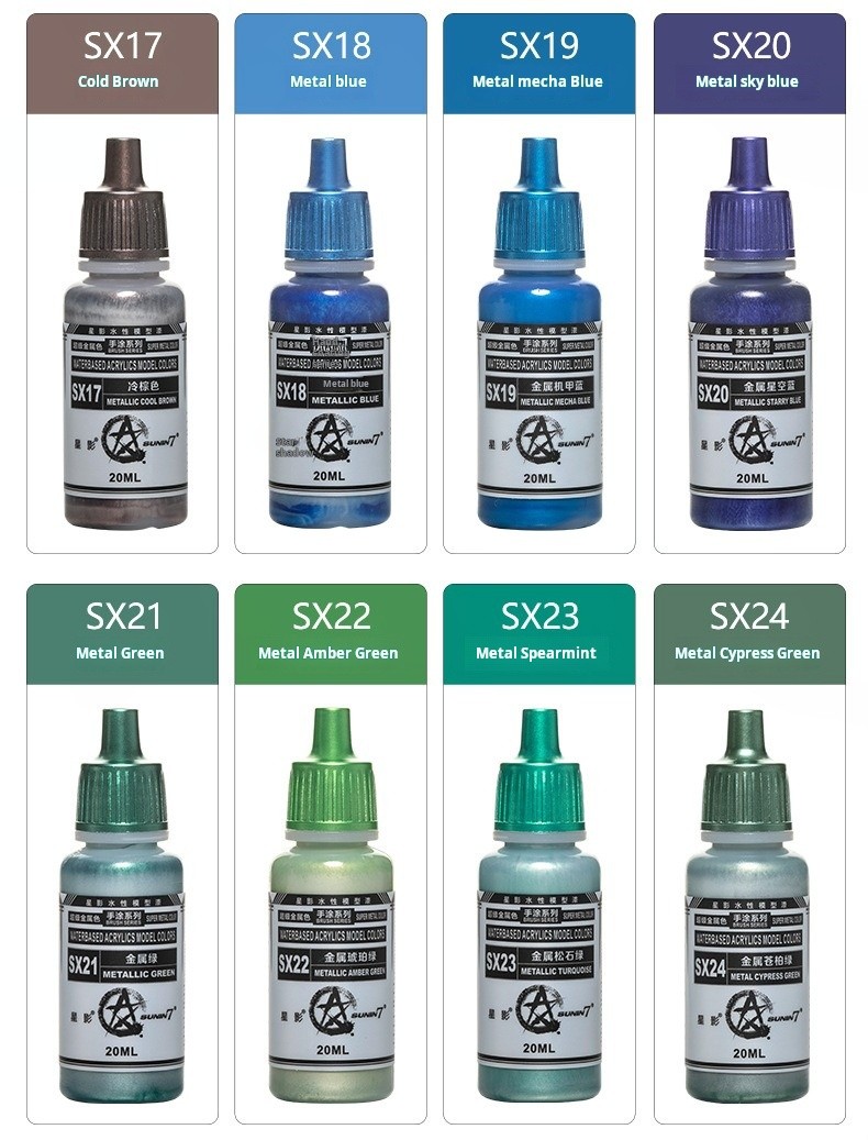 SUNIN7 SX01-27 Water-Based Super Metallic Color Paint for Gundam Model ...