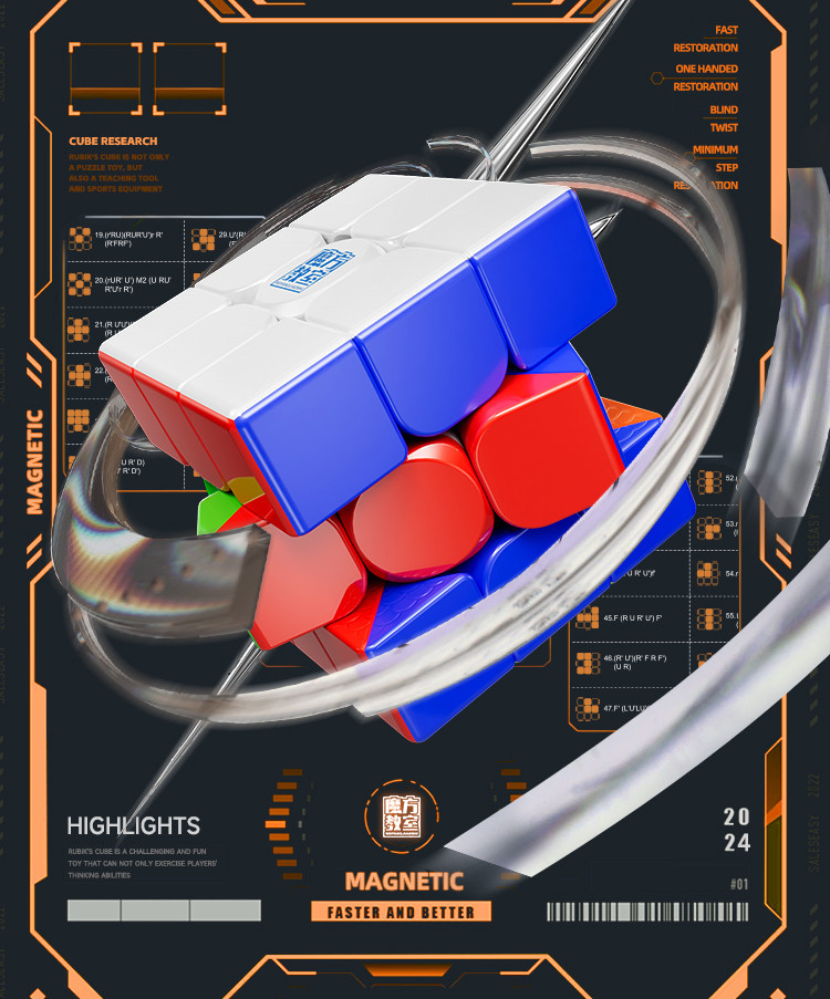 Moyu Meilong 2024 Magnetic 3M V2 3x3x3 Speed Cube, Professional Cube ...