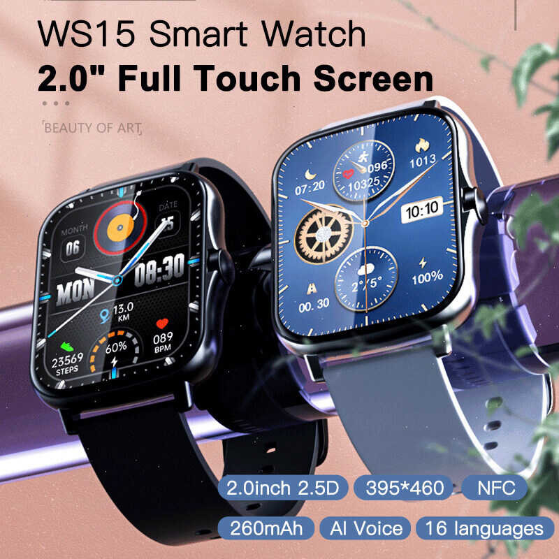 NFC Smart 2022 Men Women 2.0Inch Smartwatch Door Access Unlock Custom ...