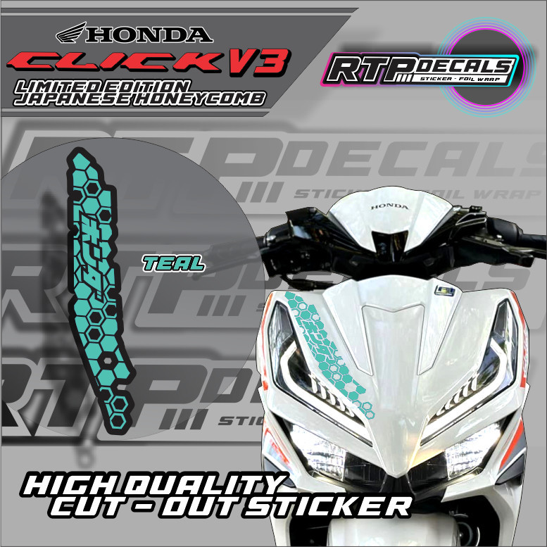 HONDA CLICK V3 LIMITED EDITION JAPANESE HONEYCOMB FRONT DECALS STICKER ...