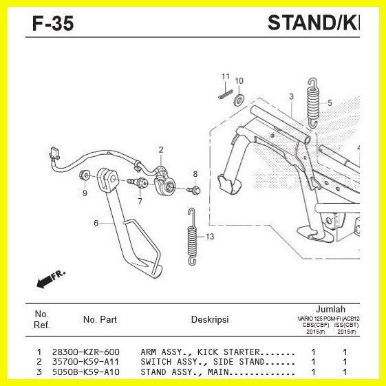 ♨ (DIY)Genuine Honda Click V1 V2, Beat Fi V1 V2 V3 PCX Side Stand ...