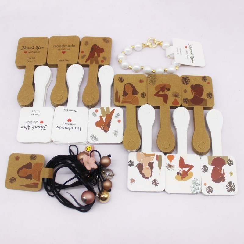 50pcs jewelry card set, paper necklace/hair accessory display label ...