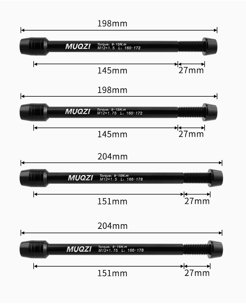 MUQZI Trainer Thru Axle M12 x 1.5/1.75 Thread Indoor Bike Trainer Stand ...