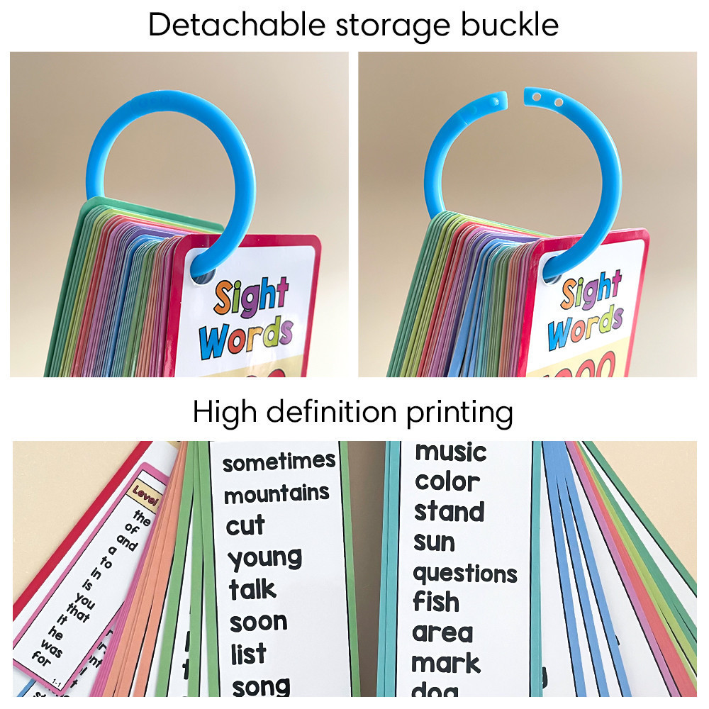 1000 English Words Flashcards for Kids Toddler Homeschool Double-Sided ...