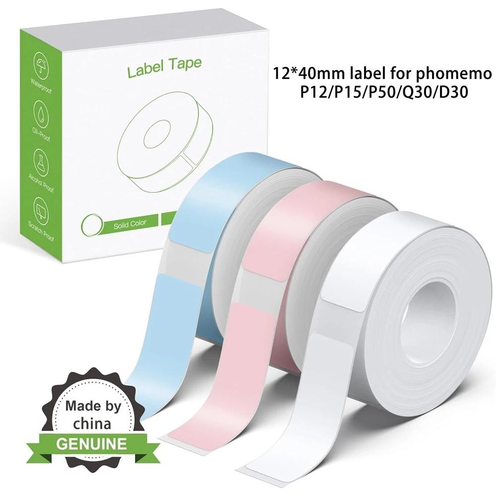 Label Printer Sticker 12*40mm 14*30mm 14*40mm Label Tape Thermal ...