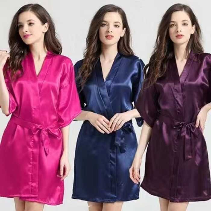 Silk Satin Bridal Robe Sleepwear para Entourage at Bridesmaid (Free ...