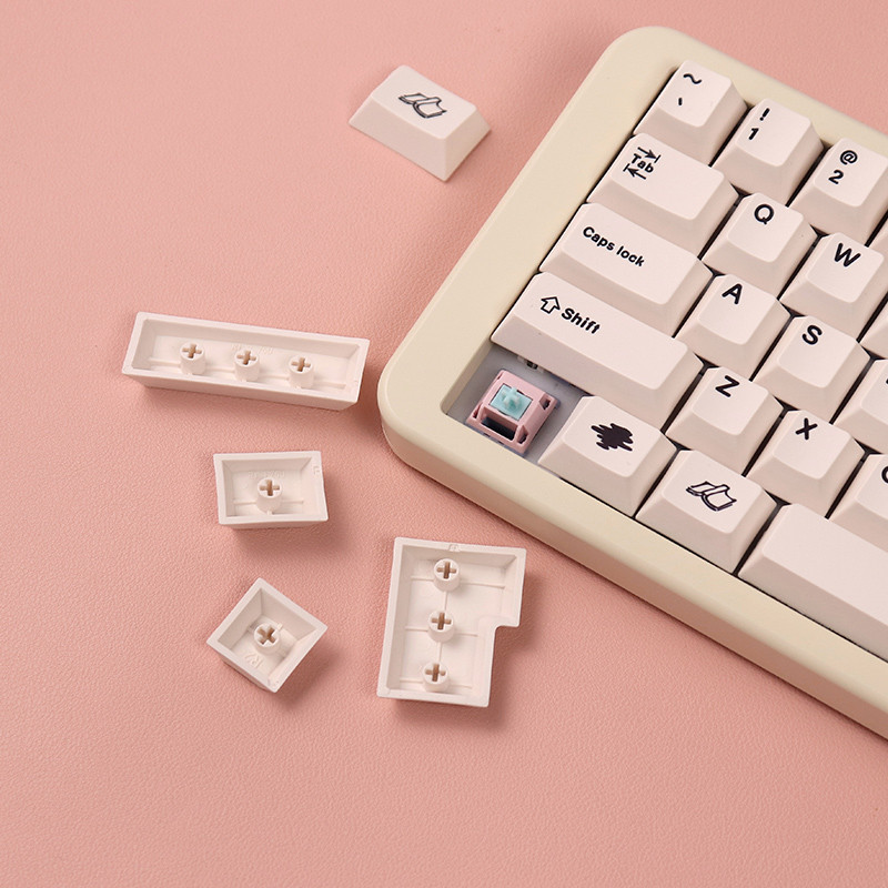 1% BOW simple keycaps with storage box PBT Cherry profile 3 color space ...